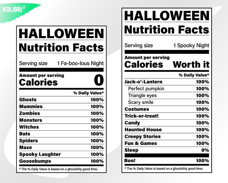Halloween Svg – Nutrition Facts Svg – Nutrition Svg – Halloween Facts ...