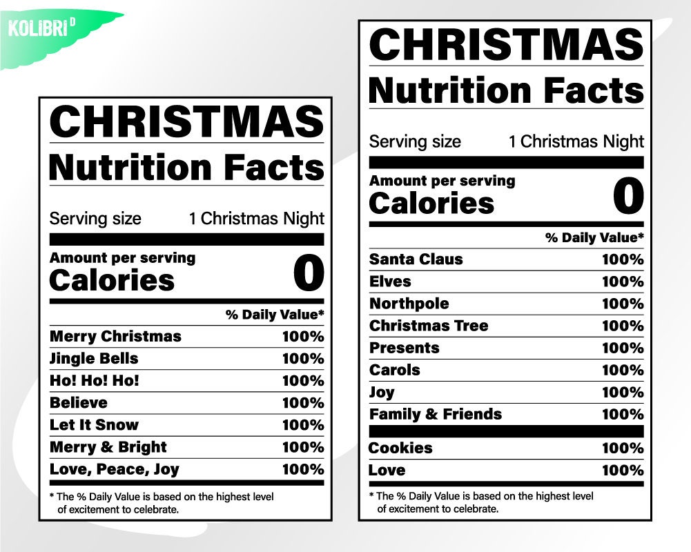 Christmas Svg – Nutrition Facts Svg – Nutrition Svg – Christmas Facts ...
