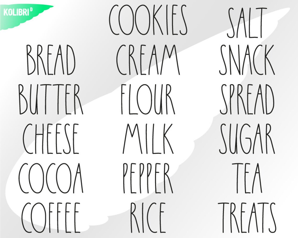 Kitchen Svg Farmhouse Words Svg Kitchen Clipart Writing | Etsy