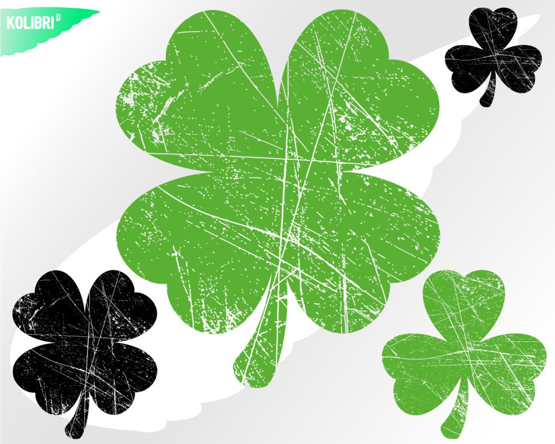 Shamrock Svg Distressed Shamrock Clipart Lucky Svg - Etsy