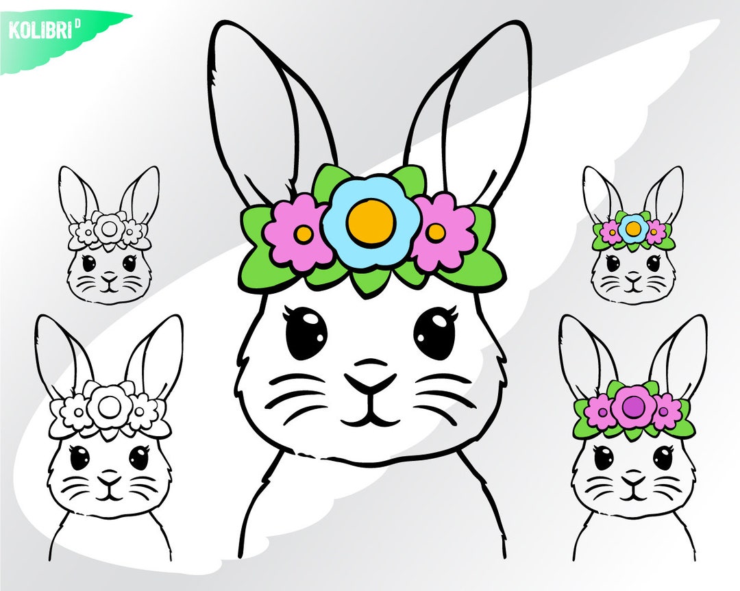 Bunny Flowers Svg Cute Bunny Svg Easter Bunny Svg Rabbit - Etsy