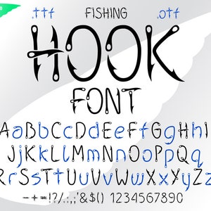 Hook Font Svg – Fishing Font – Fishing Hook Svg – Alphabet Letters ...