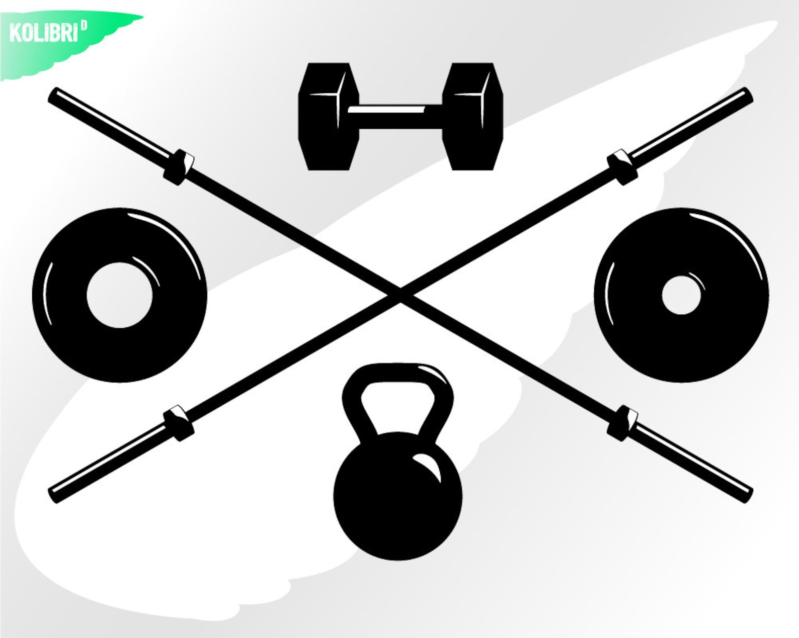 Barbell Svg – Weight Svg – Barbell Crossed Svg – Fitness Svg – Barbell ...