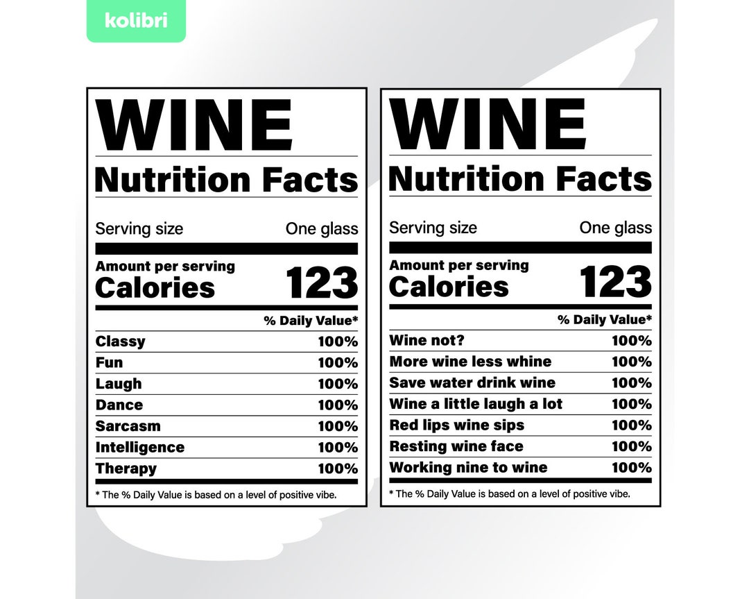 Wine Svg – Nutrition Facts Svg – Nutrition Svg – Wine Facts Clipart ...