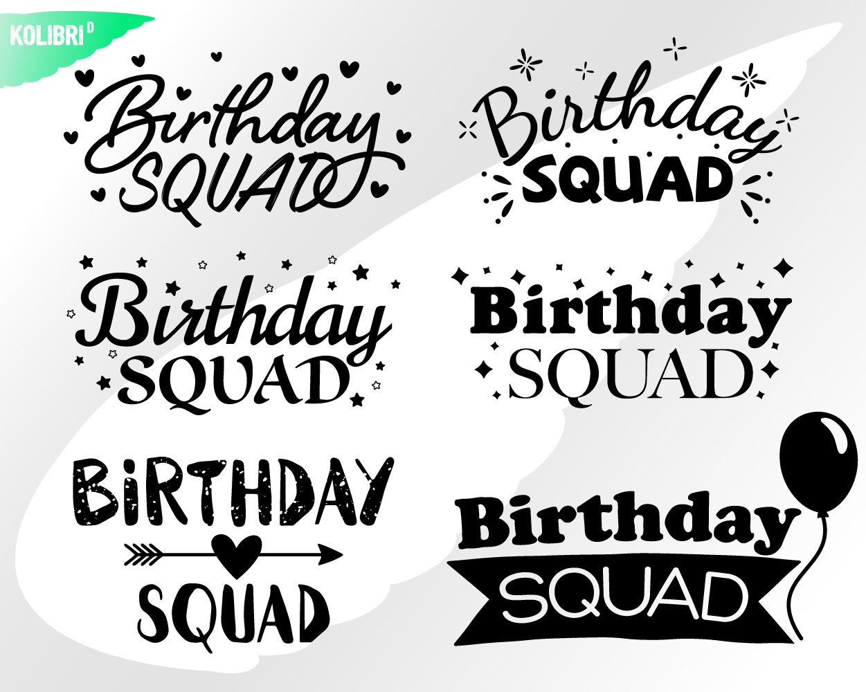 Birthday Squad Svg Squad Clipart Happy Birthday Svg - Etsy