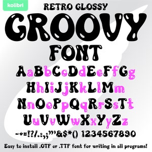 Groovy Font Svg – Retro Font Svg – Vintage Svg – Alphabet Glossy 3d ...