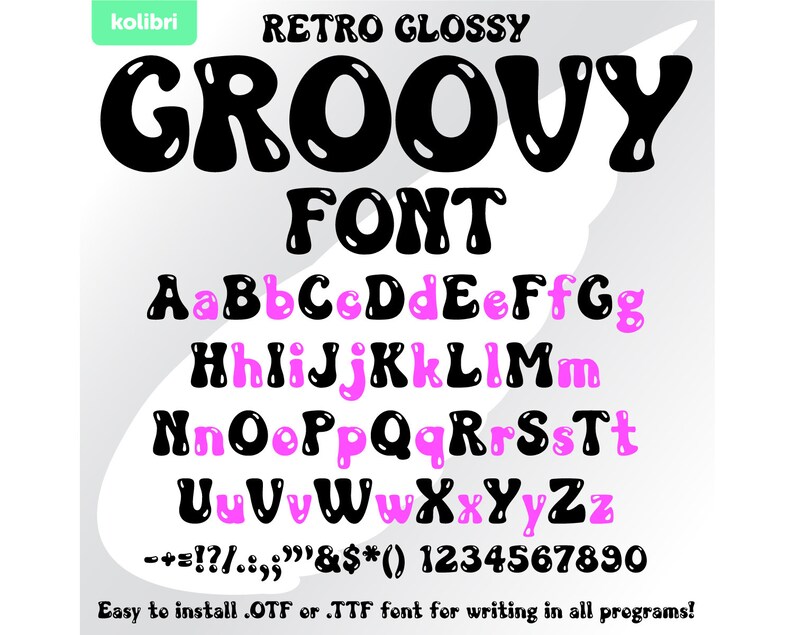 Groovy Font Svg – Retro Font Svg – Vintage Svg – Alphabet Glossy 3d ...