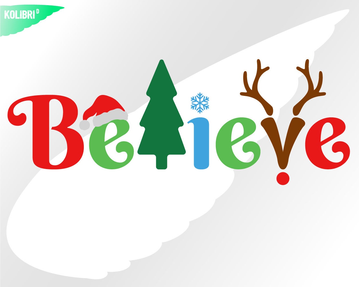 Christmas Svg Believe Svg Word Believe Clipart Reindeer - Etsy