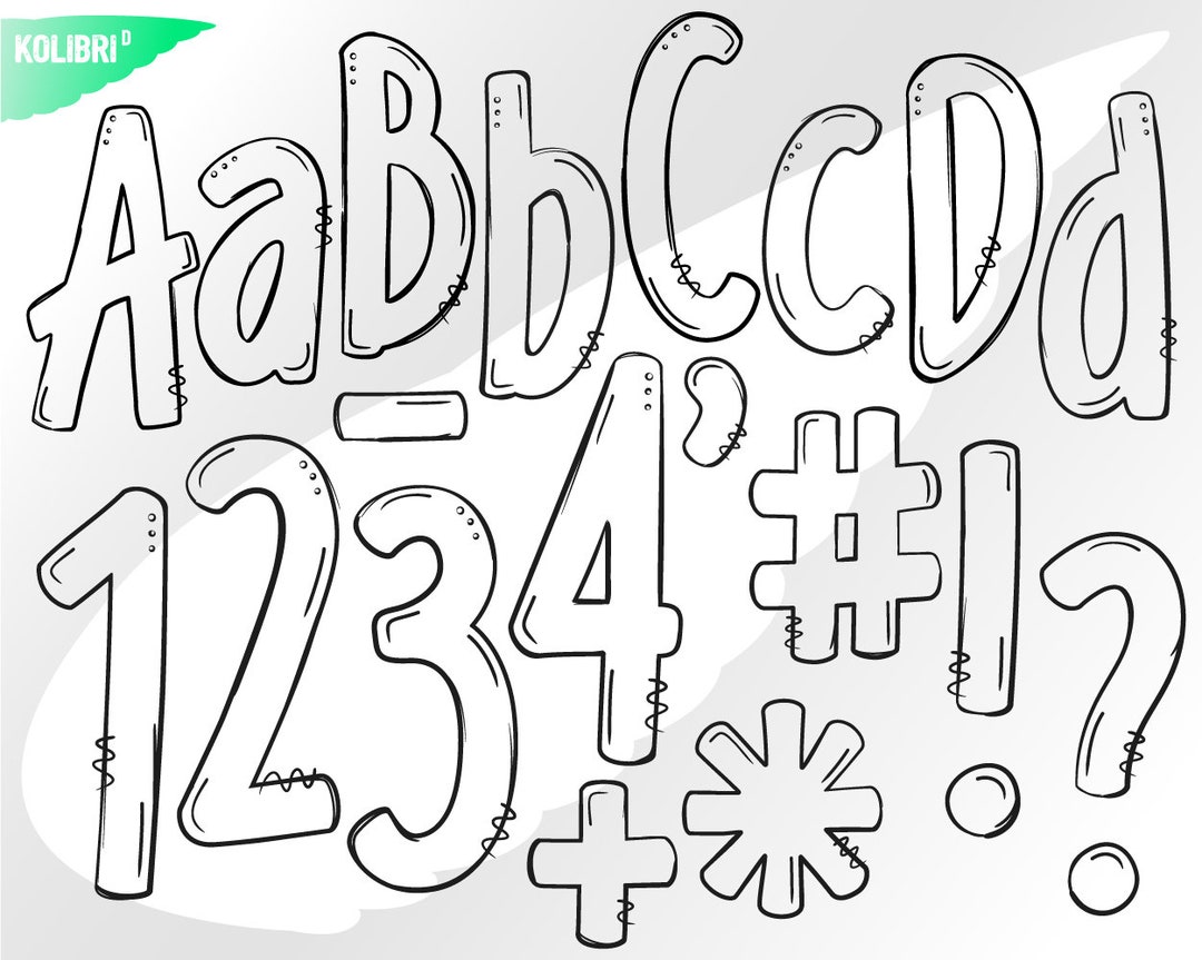 Doodle Letters Png 52 Doodle Letters Sublimation Doodle - Etsy