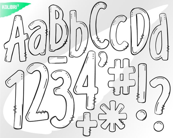 Doodle Letters Png 52 Doodle Letters Sublimation Doodle - Etsy