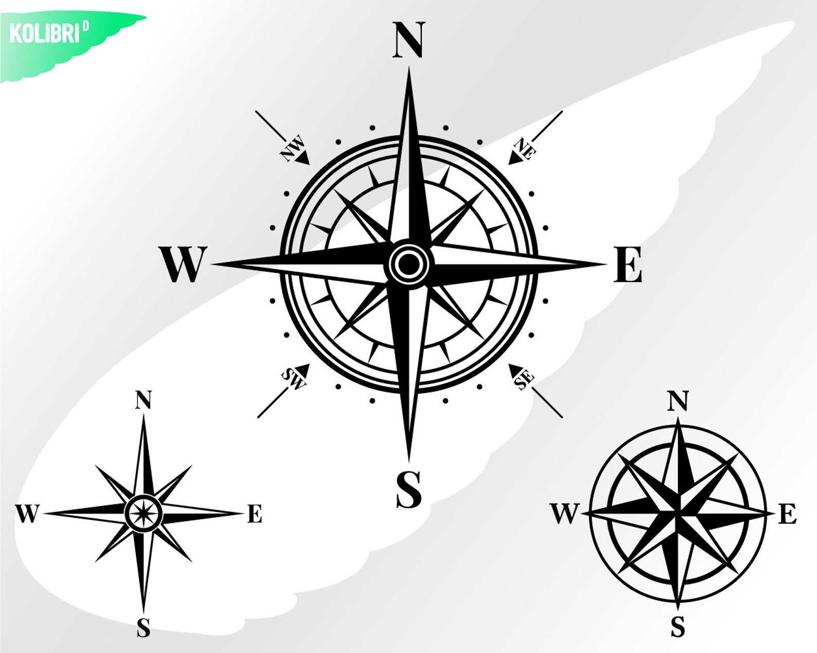 Compass Svg Compass Clipart Compass Rose Svg Nautical - Etsy