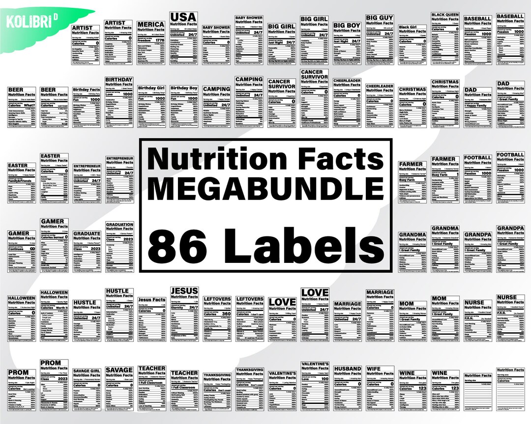 Nutrition Facts Svg – Nutrition Svg – Nutrition Facts Bundle Clipart ...