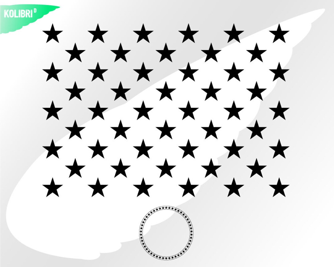 50 Stars Svg – US Flag Svg – Stars Clipart – Circle Flag Star Svg – USA ...