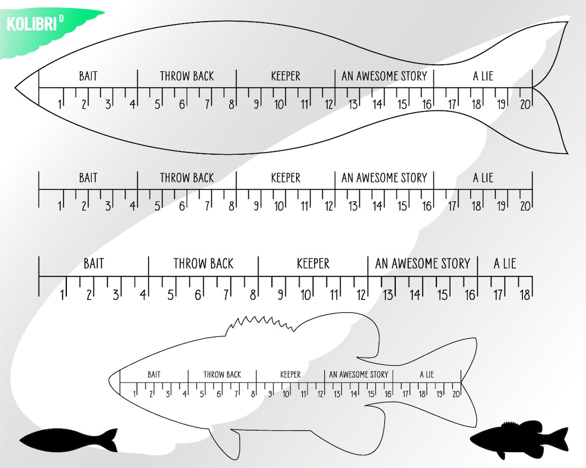 Fish Ruler Svg – Fish Ruler Clipart – Fish Svg – Fish Clipart – Fishing ...