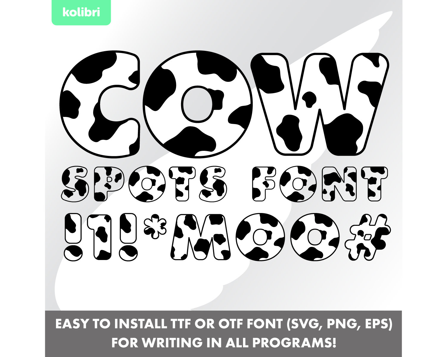Cow Font Svg – Cow Spots Svg – Cow Svg – Alphabet Cow Letters Svg ...