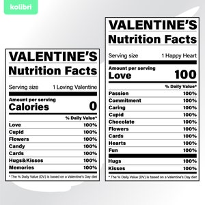 Valentine's Svg – Valentine's Day Svg – Love Svg – Nutrition Facts Svg ...