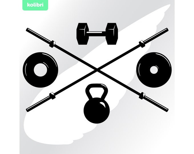 Barbell Svg – Weight Svg – Fitness Svg – Barbell Clipart – Gym Svg ...
