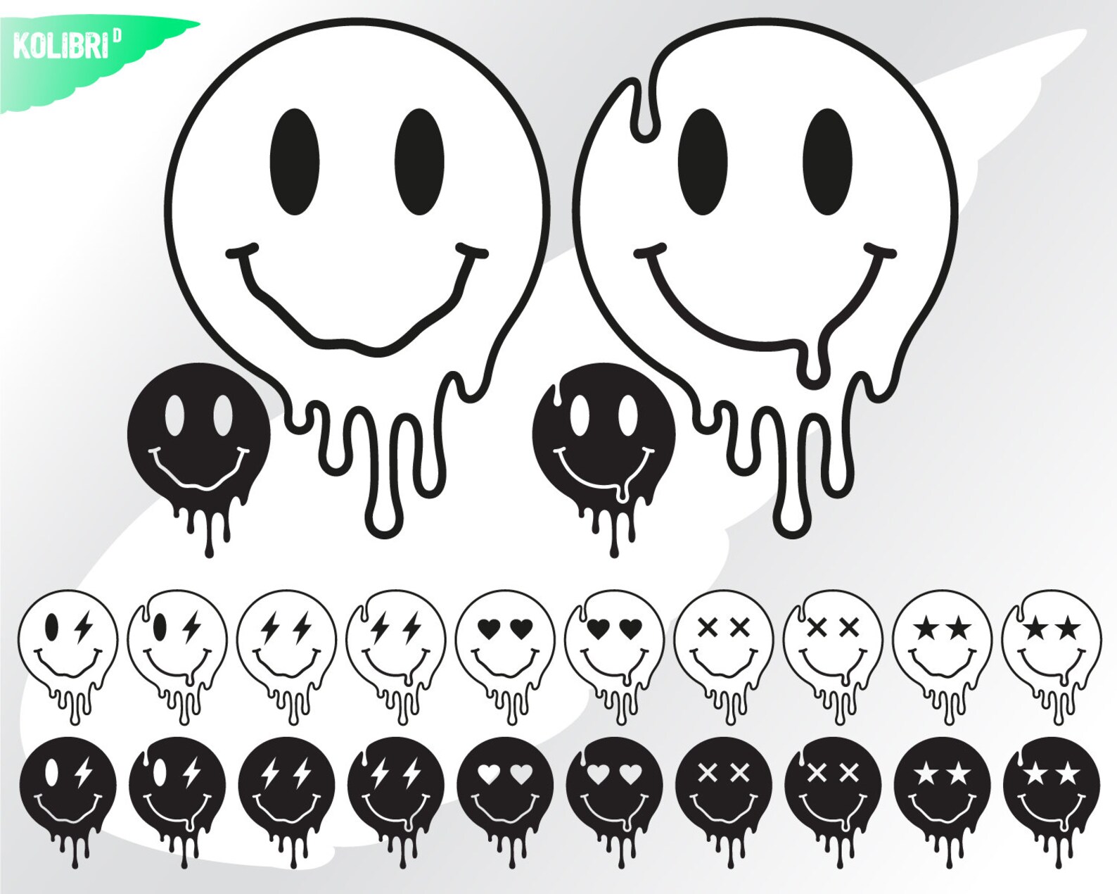 Melting Smile Face Svg – Smile Svg – Drippy Smile Svg – Dripping Smile ...