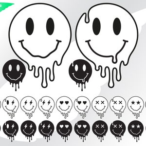 Melting Smile Face Svg – Smile Svg – Drippy Smile Svg – Dripping Smile ...