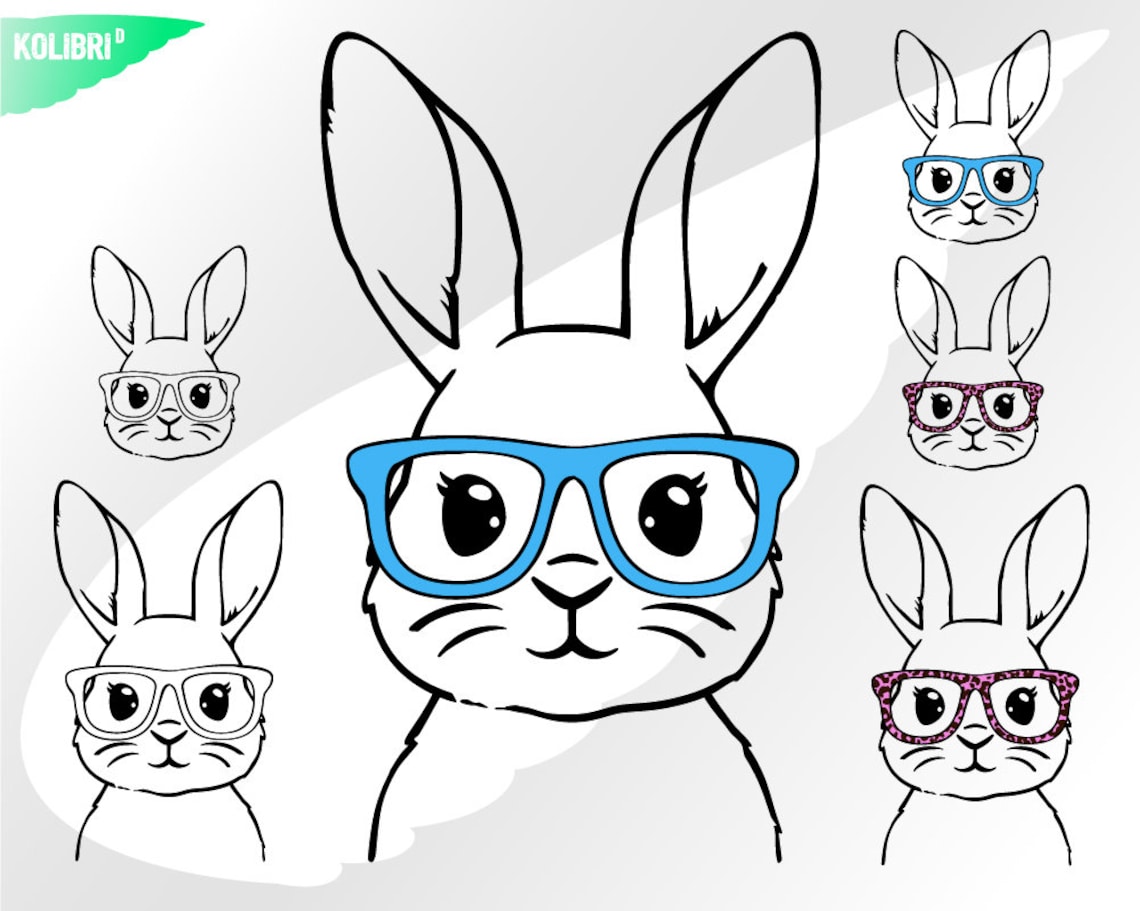 Bunny Glasses Svg Bunny Svg Easter Bunny Svg Rabbit Svg - Etsy
