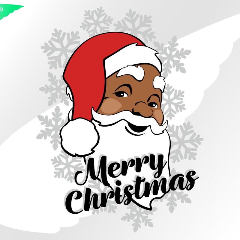 Black Santa Svg - Etsy