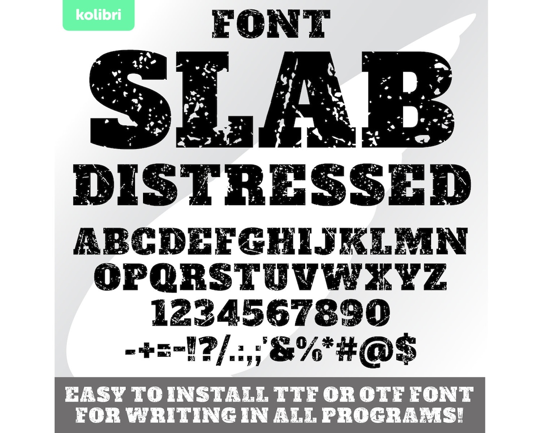 Distressed Font Svg – Slab Distressed Svg – Grunge Svg – Letters Svg ...