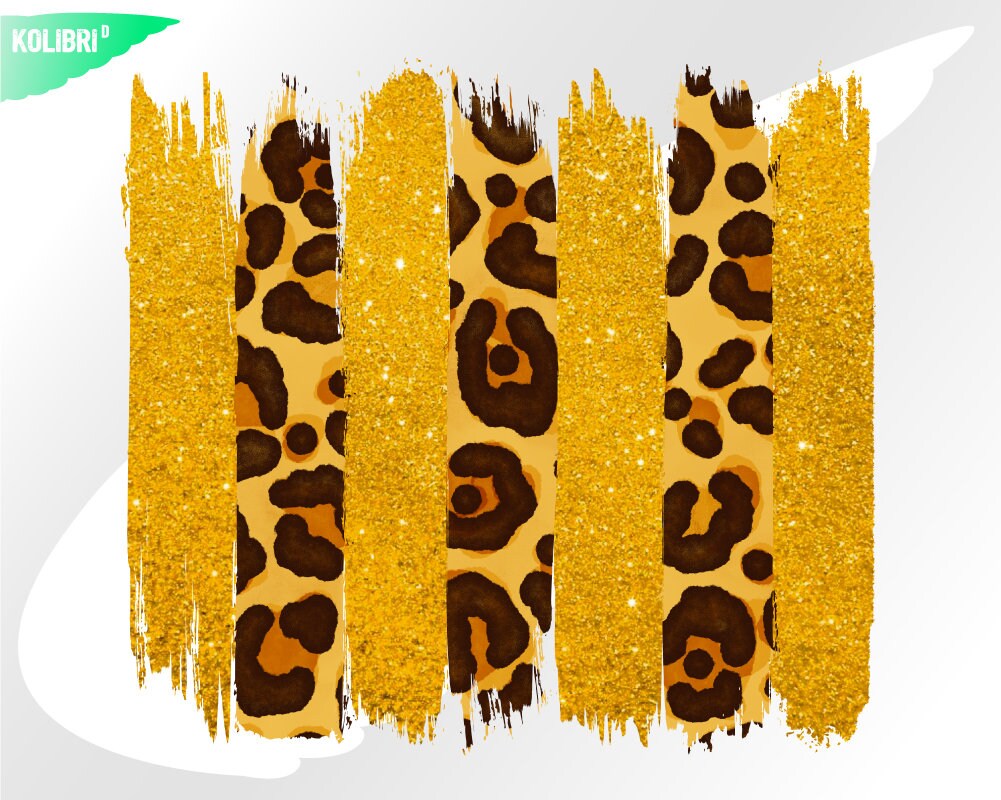 Leopard brush strokes png Gold brush strokes png Brush svg | Etsy