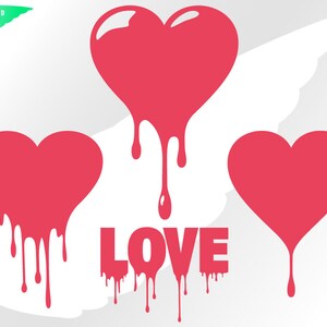 Love Svg – Dripping Heart Svg – Bleeding Love Clipart – Valentines Day ...