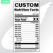 Personalized Nutrition Facts Svg – Custom Text – Nutrition Svg ...