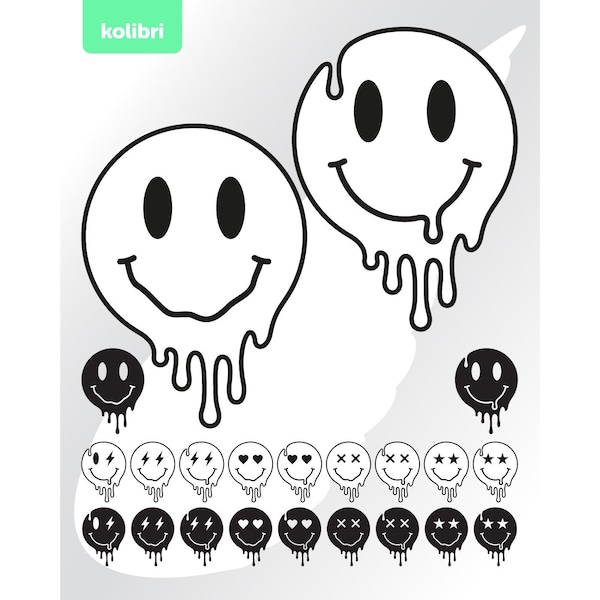 Dripping Smiley Face - Etsy