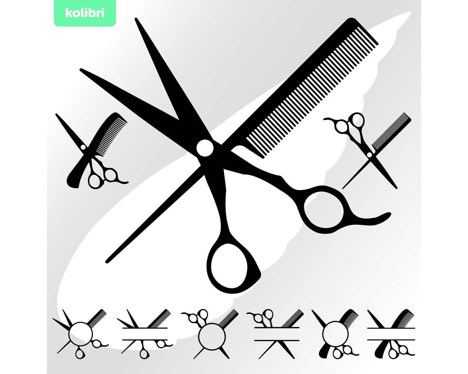 Comb And Scissors Clipart