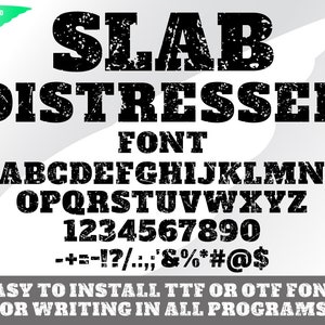 Distressed Font Svg – Slab Distressed Svg – Grunge Svg – Letters Svg ...