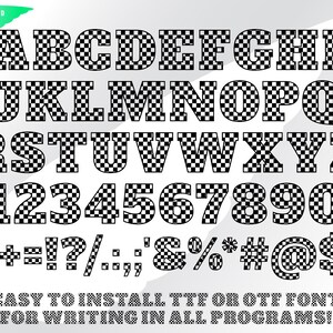 Slab Checkered Font Svg – Checkered Svg – Racing Checker Svg – Skate ...