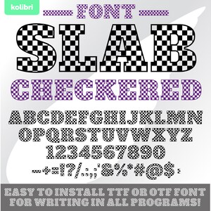 Slab Checkered Font Svg – Checkered Svg – Racing Checker Svg – Skate ...