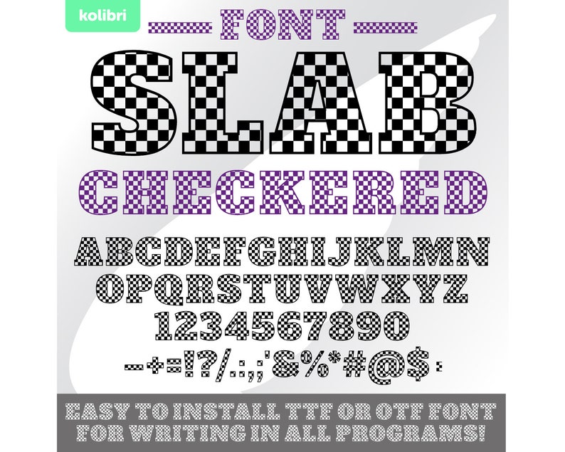 Slab Checkered Font Svg – Checkered Svg – Racing Checker Svg – Skate ...
