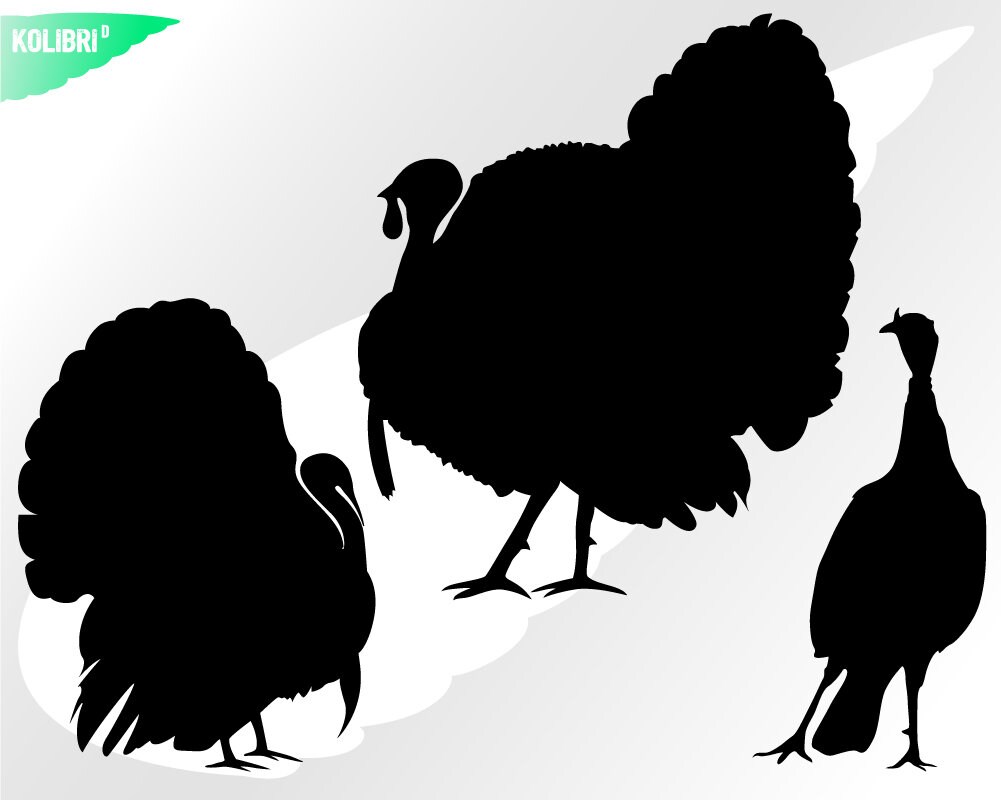 Turkey Svg Thanksgiving Day Svg Silhouette Turkey Clipart | Etsy