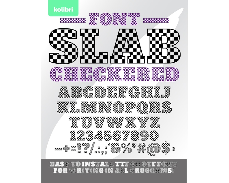 Slab Checkered Font Svg – Checkered Svg – Racing Checker Svg – Skate ...