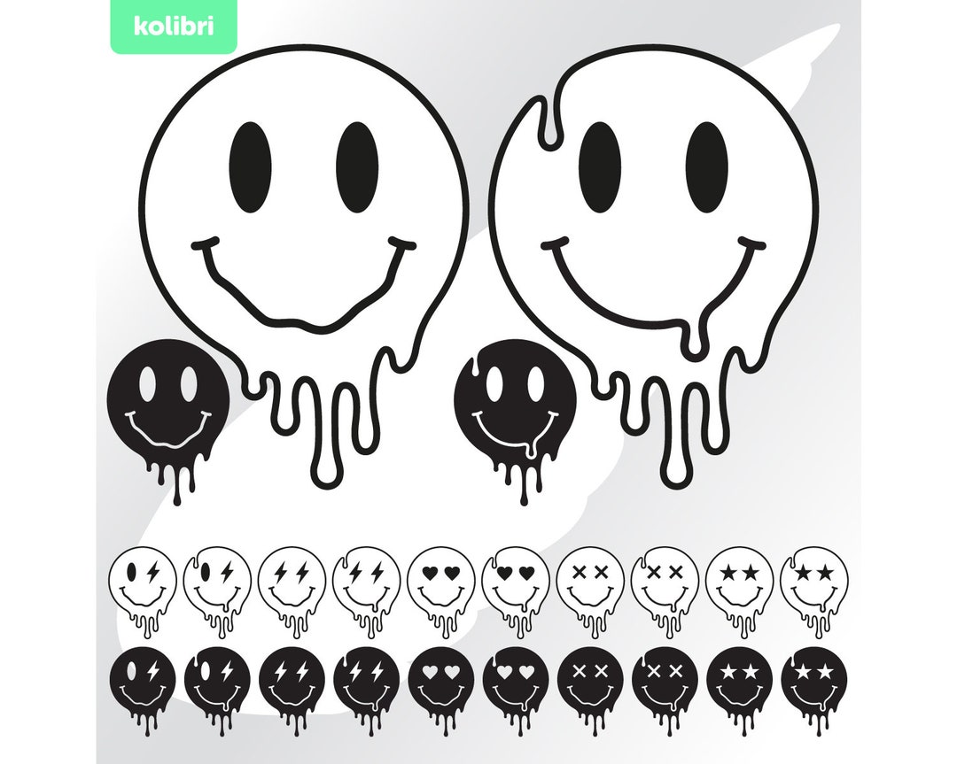 Melting Smile Face Svg – Smile Svg – Drippy Smile Svg – Dripping Smile ...