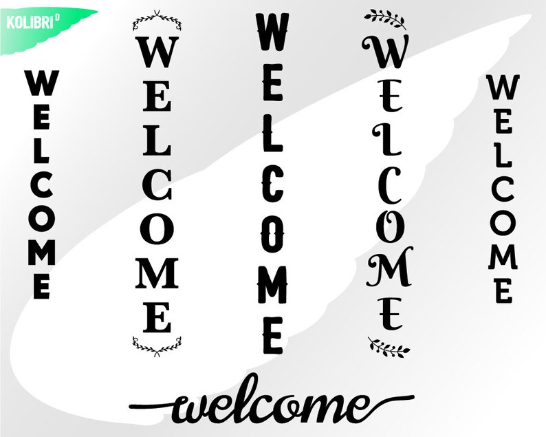 Welcome Svg Welcome Clipart Porch Sign Svg Vertical | Etsy