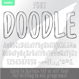 Doodle Font – Doodle Letters – Doodle Svg – Hand Drawn Alphabet – Installable Font Otf, Ttf, Eps ...