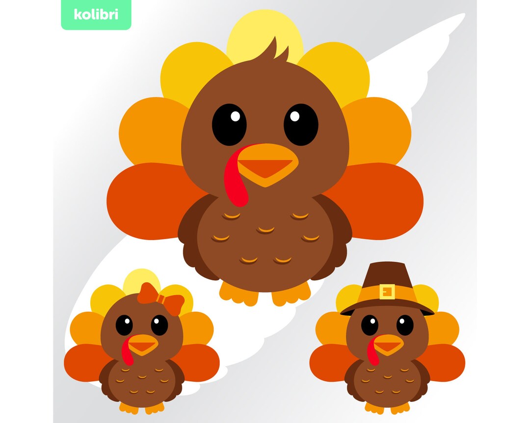 Turkey Svg – Thanksgiving Day Svg – Cute Turkey Clipart – Baby Turkey ...