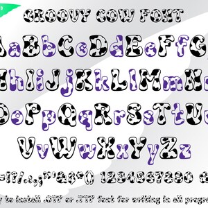 Cow Font Svg – Cow Spots Svg – Cow Svg – Alphabet Cow Groovy Font ...