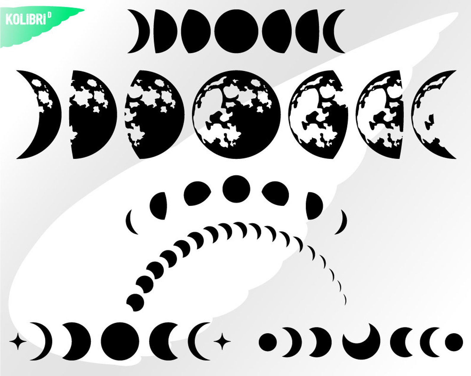 Moon Svg Moon Clipart Moon Phases Svg Lunar Svg | Etsy