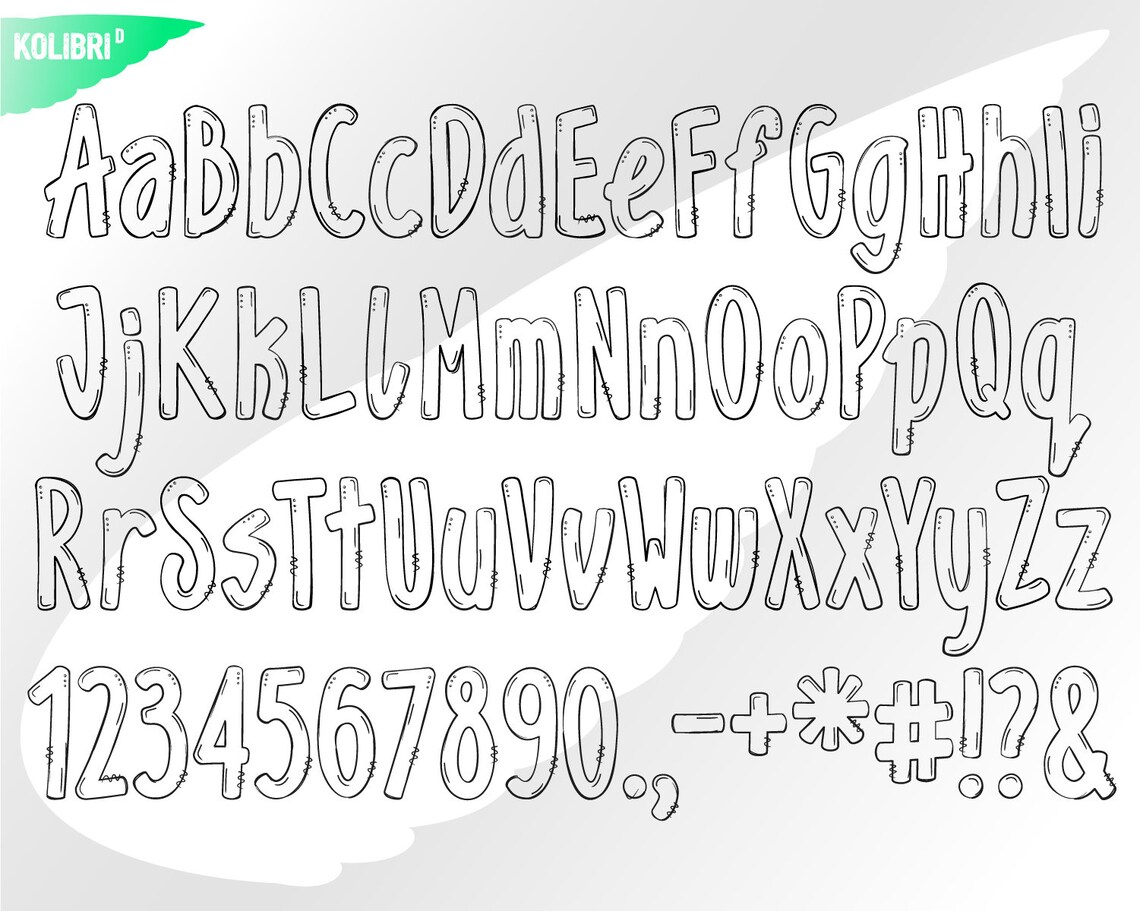 Doodle Letters Png 52 Doodle Letters Sublimation Doodle - Etsy