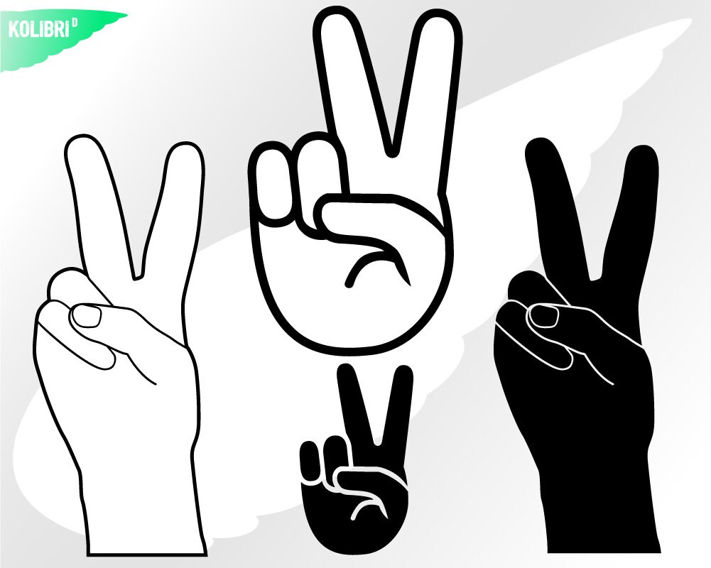 Peace Hand Signs Coloring Pages