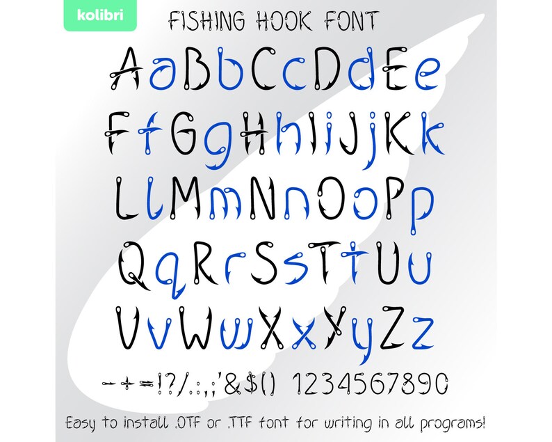 Hook Font Svg – Fishing Font – Fishing Hook Svg – Alphabet Letters ...