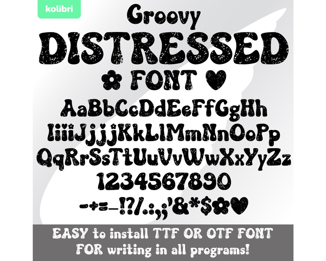 Groovy Distressed Font – Distressed Svg – Retro Groovy Font – Letters ...