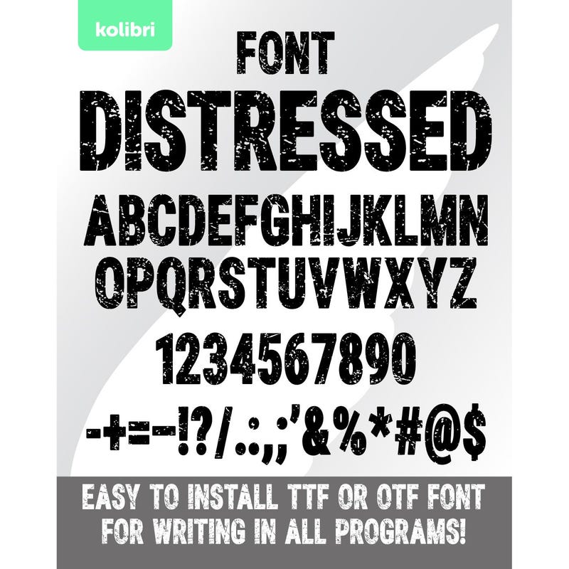 Grunge Png Font - Etsy