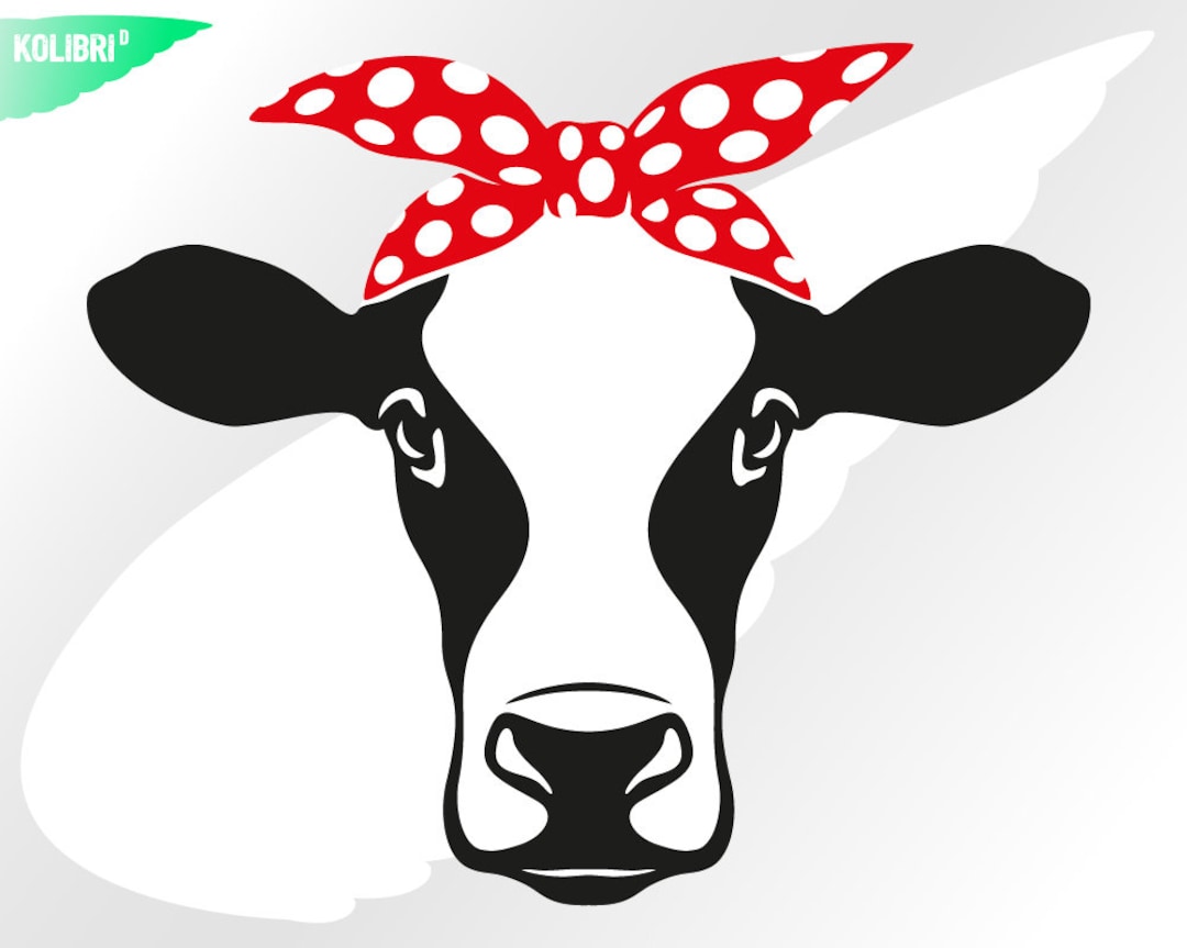 Cow Bandana Svg Cow Svg Cow Bandana Clipart Cow Head Svg - Etsy
