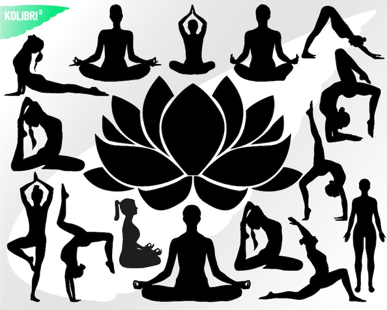 Yoga Svg – Yoga Pose Svg – Yoga Clipart – Asana Svg – Lotus Svg – Poses ...